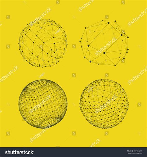 Sphere Connected Lines Dots Global Digital Stock Vector 437187244 Shutterstock