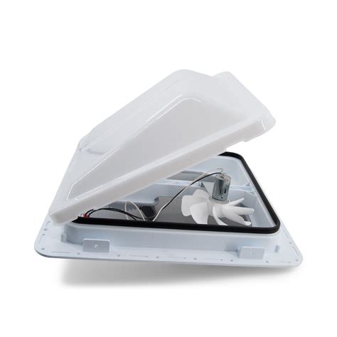 Trailer Roof Vent Ez Lift Assembly W White Top And 12v Fan