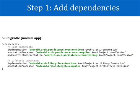 Android Jetpack Room Persistence Library Ppt