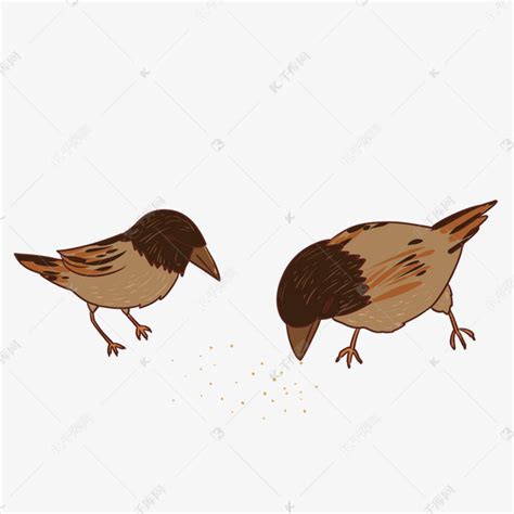 秋天动物麻雀觅食素材图片免费下载 千库网