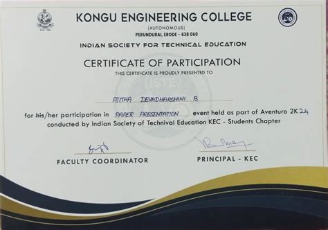 Ajitha Devadharshini On Linkedin Paperpresentation Engineeringeducation Konguengineeringcollege