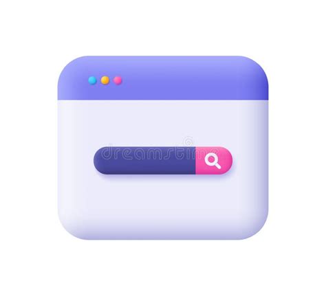 Webpage Browser Window And Search Bar Searching And Navigation On