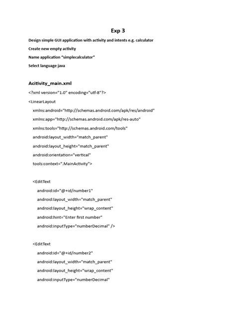 Mad Exp 3 Pdf Android Operating System Mobile Software