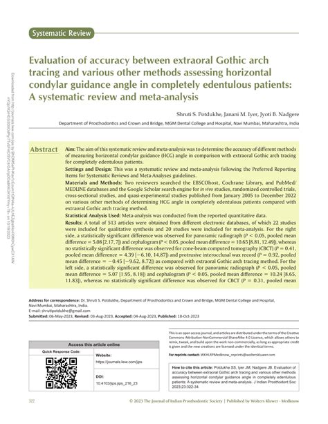 Pdf Evaluation Of Accuracy Between Extraoral Gothic Arch Tracing And