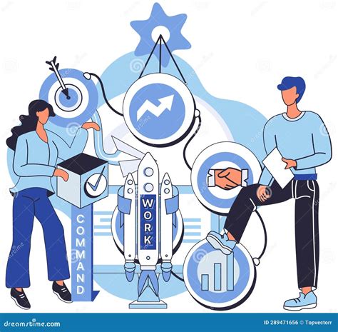 Team Solving Complex Problems Teamwork Vector Illustration Metaphor