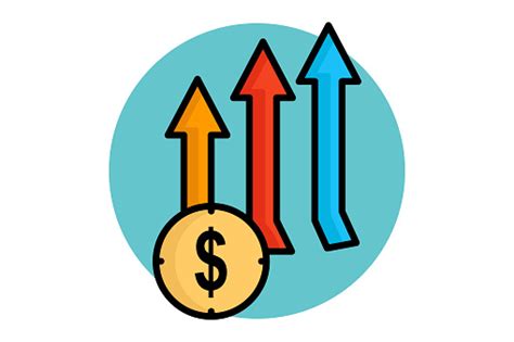 시장 색상의 윤곽선 아이콘입니다 위쪽 화살표가 있는 달러 Swot와 관련된 아이콘입니다 비즈니스 요소 벡터 일러스트 레이 션 0명에 대한 스톡 벡터 아트 및 기타 이미지