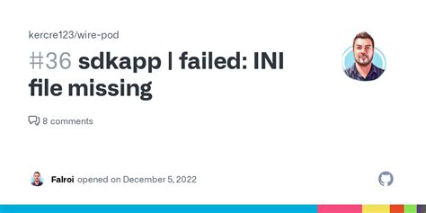 Sdkapp Failed Ini File Missing · Issue 36 · Kercre123wire Pod · Github