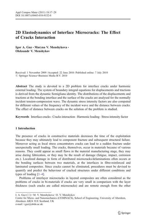 Pdf 2d Elastodynamics Of Interface Microcracks The Effect Of Cracks Interaction