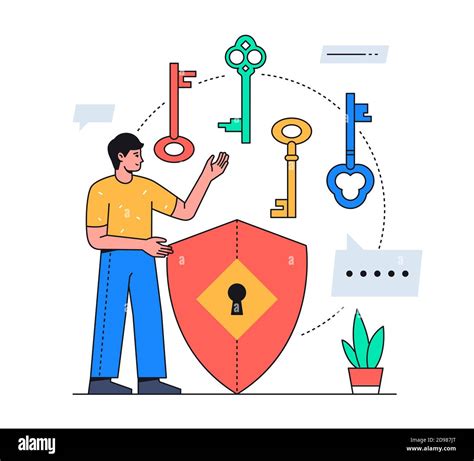 Password Protection Modern Flat Design Style Illustration Stock