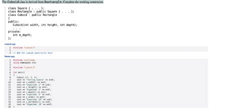Solved The Cuboid Class Is Derived From Rectangle Complete