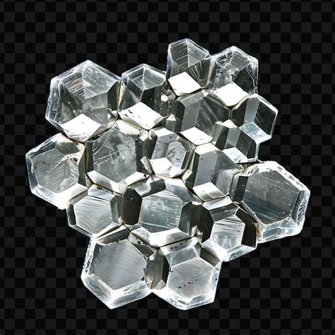 Beryllium Ore With Hexagonal Shape Light Gray Color And Vitr Isolated