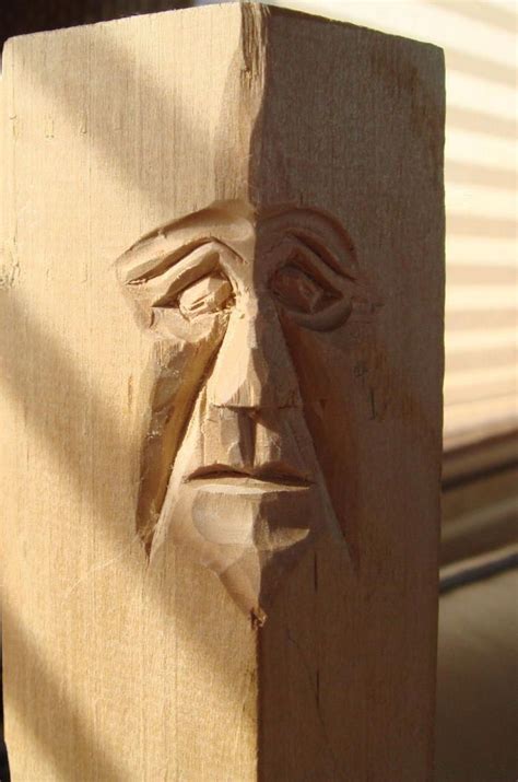 Human Wood Carving Faces
