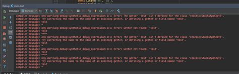 Failed Evaluation Expressions Are Written To Stderr Of `flutter Run` And Then Exposed To Users