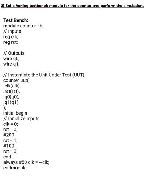Solved Construct A 2 Bit Counter Design And Simulation Via Quartus