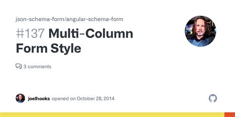 Multi Column Form Style Issue Json Schema Form Angular Schema Form GitHub