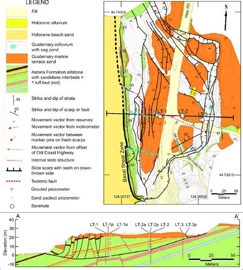 Geologic Map And Cross Section Topographic Contours Are At Intervals Download Scientific