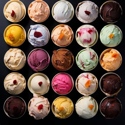 Premium AI Image Illustration Of Many Different Ice Cream Flavors Are