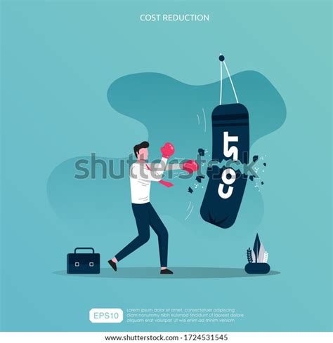 Cost Reduction Efficiency Design Concept Businessman Stock Vector