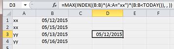 Excel MAX Date Value Within A Range With 2 Conditions Stack Overflow