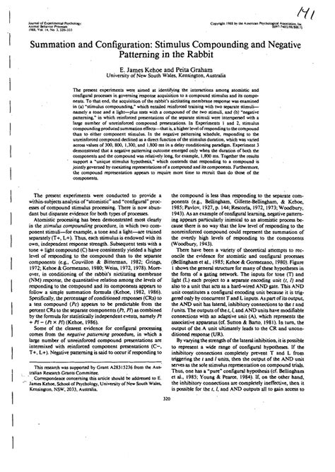 Pdf Summation And Configuration Stimulus Compounding And Negative