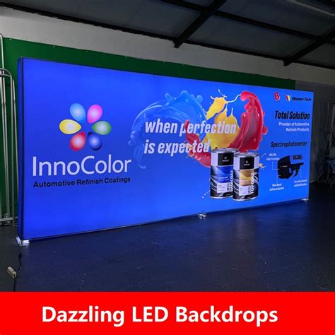 Custom Display Stands Event Backdrop Exhibition Booth With Led Lighting Led Trade Show Display
