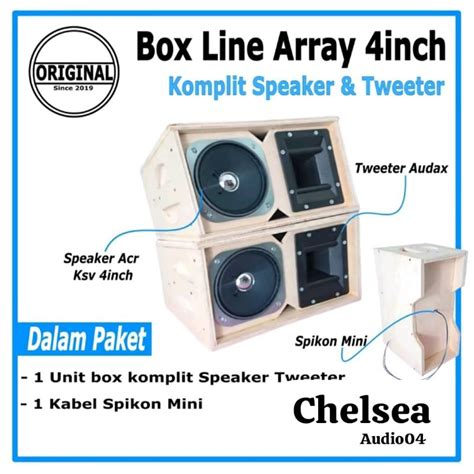 Jual Box Line Array 4inch Komplit Speaker Dan Tweeter Plus Spikon Mini