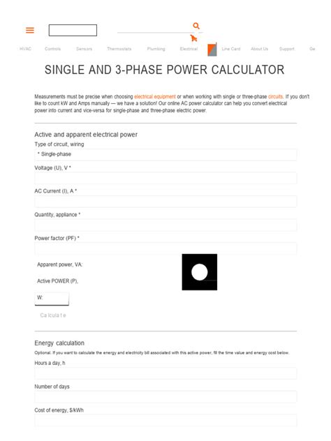 Single And 3 Phase Power Calculator Download Free Pdf Electric