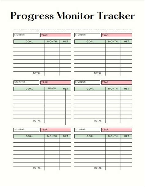 Progress Monitor Tracker Special Education Etsy