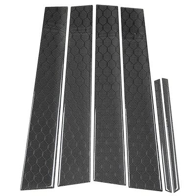 6x Honeycomb Real Carbon Fiber Window Pillar Panel Cover Fits 14 19