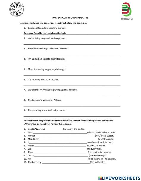 Present Continu Free Interactive Worksheets 2198988