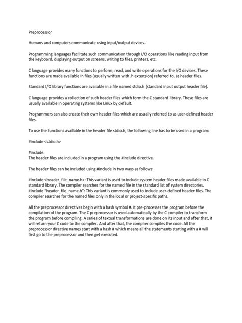 Preprocessorinc Pdf Software Development Computer Engineering