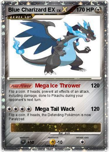 Pokémon Blue Charizard Ex Mega Ice Thrower My Pokemon Card