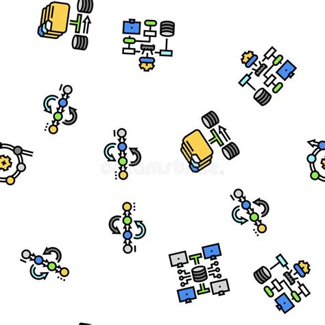 System Analyst Data Seamless Pattern Vector Stock Vector Illustration