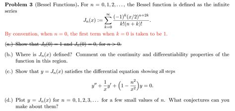 Solved Problem 3 Bessel Functions For N 012