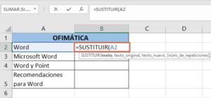 Función SUSTITUIR en Excel usos fórmula o sintaxis y ejemplos