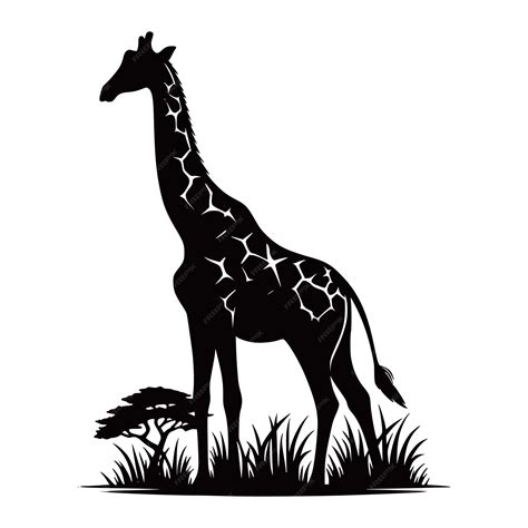 A Giraffe Silhouettes Vector Illustrations Premium Ai Generated Vector