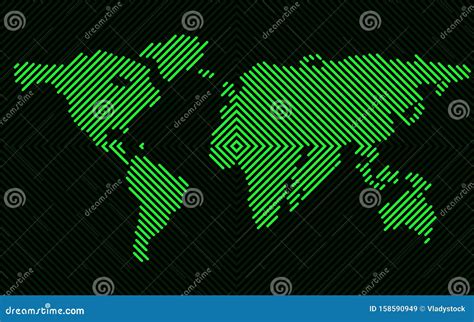Abstract World Map Of Polygon Lines Geography Background Stock Vector Illustration Of