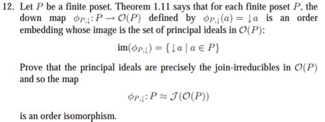Let P Be A Finite Poset Theorem Says That Chegg Com