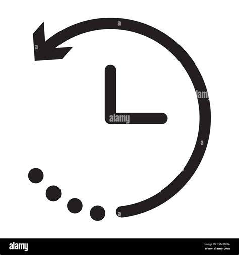 History Icon Black Line Art Vector In Black And White Outline Set
