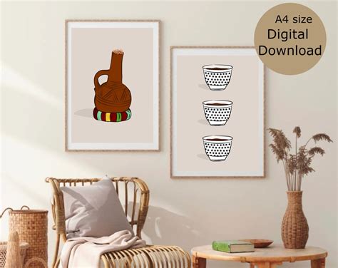 Set Of 2 Jabana Wall Art Sudanese Coffee Art Sudanese And Ethiopian