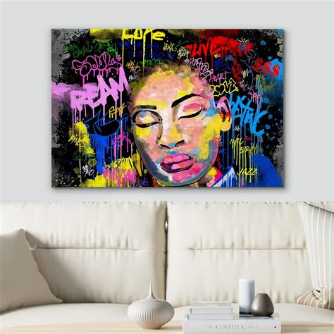 Idea4wall African American Black Women Lovel And Dream Graffiti