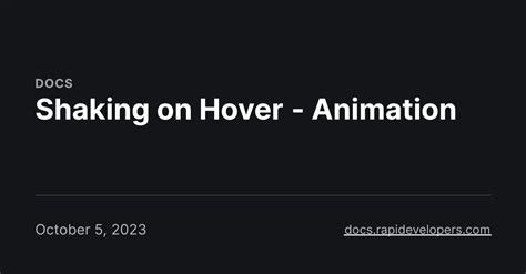 Shaking On Hover Animation