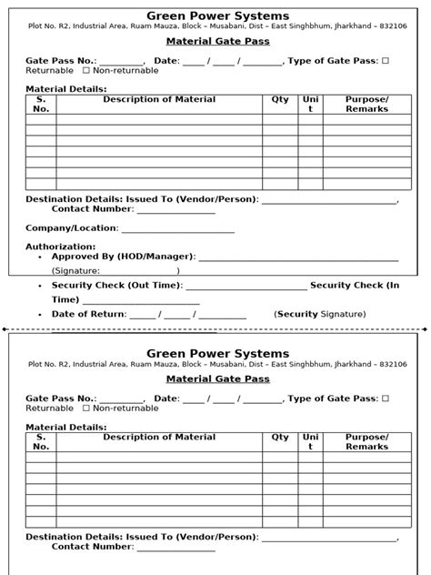 Material Gate Pass Pdf