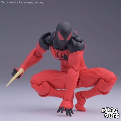 Mess Ct Toys Black Spider Man Symbiote Suit Action Figure Black Spider