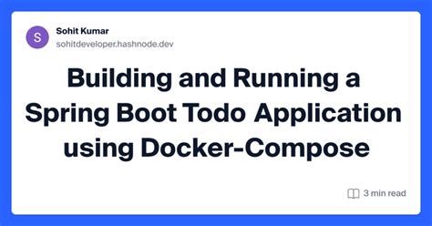 How To Run A Spring Boot Todo Application With Docker Compose Sohit