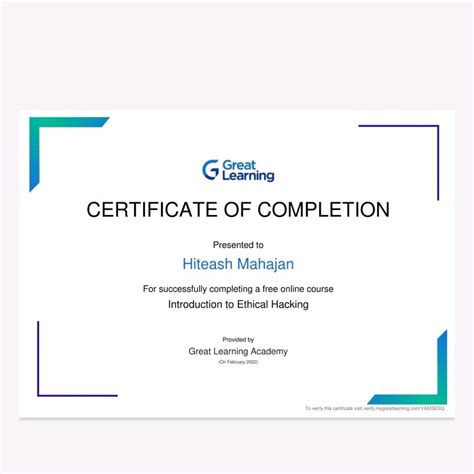 Hiteash Mahajan On Linkedin Greatlearning Ethicalhacking Certification