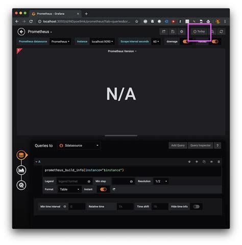 Using The Today Time View Causes Prometheus To Return Empty Result