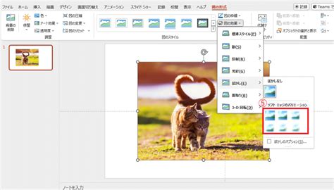 【powerpoint】画像の輪郭をぼかす方法 写真を背景に馴染ませる設定