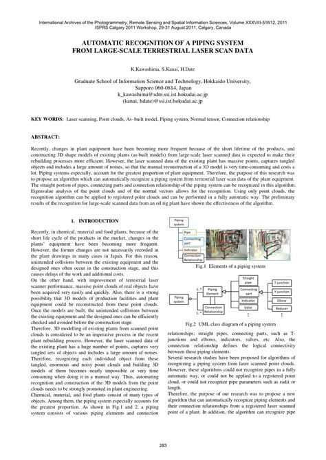 Pdf Automatic Recognition Of A Piping System From Large Scale Terrestrial Laser Scan Data