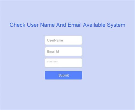 Demo Of Check Username And Email Availability From Database Using Ajax On
